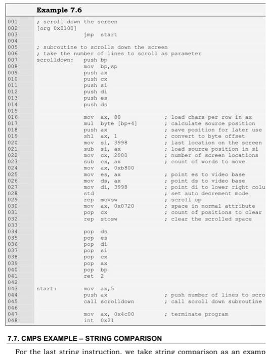 Display Memory String Instructions Question 1 Write a | Chegg.com