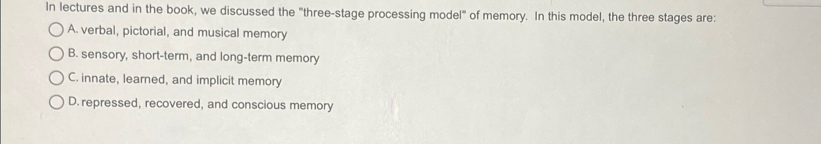 Solved In lectures and in the book, we discussed the | Chegg.com