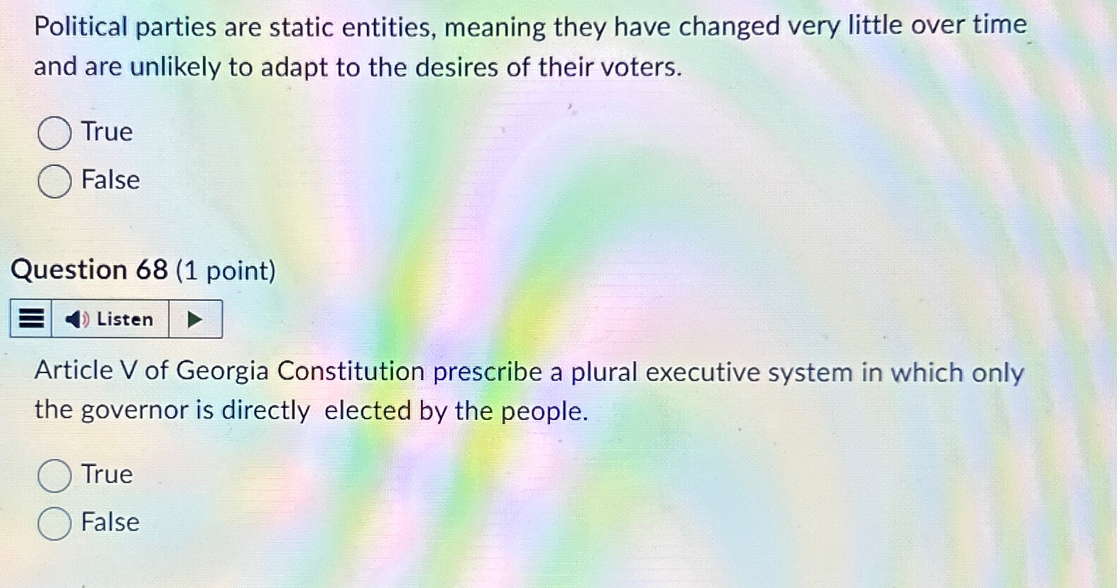 Solved Political parties are static entities, meaning they | Chegg.com