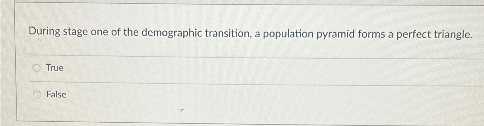 Solved During stage one of the demographic transition, a | Chegg.com