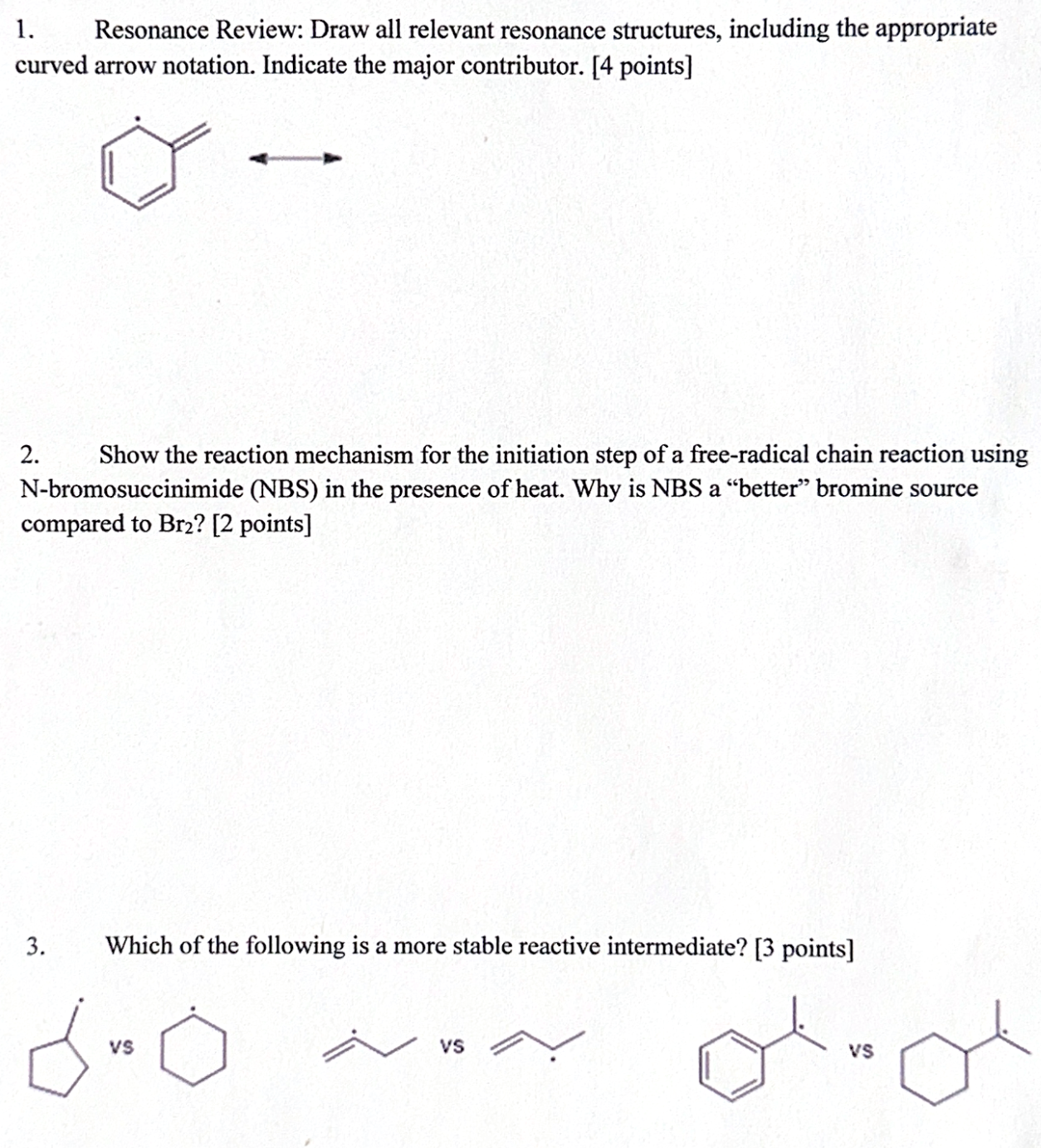Solved by an EXPERT 1. ﻿Resonance Review: Draw all relevant resonance | Chegg.com