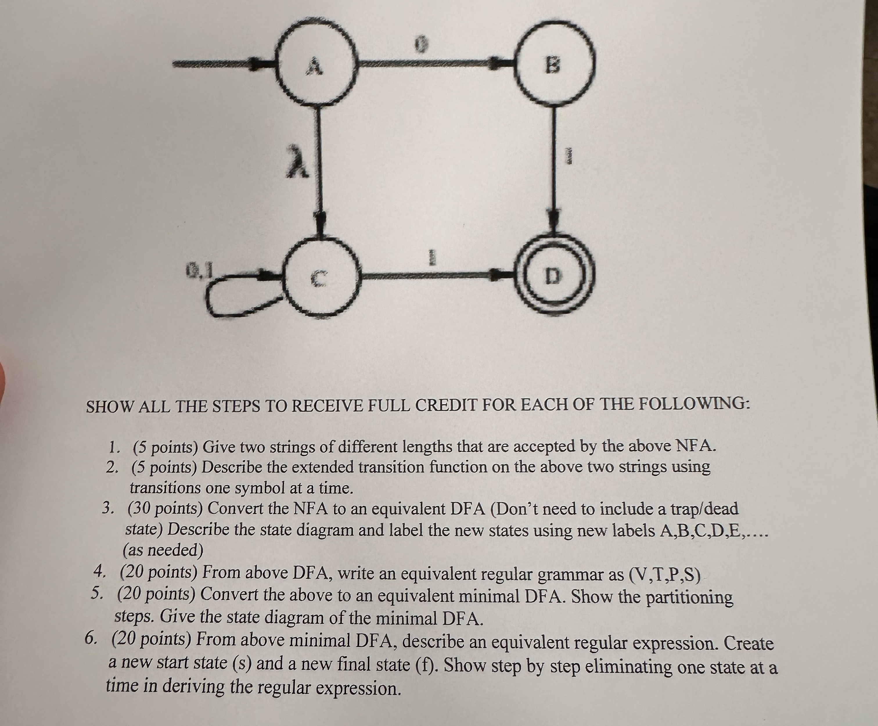 Solved SHOW ALL THE STEPS TO RECEIVE FULL CREDIT FOR EACH OF | Chegg.com