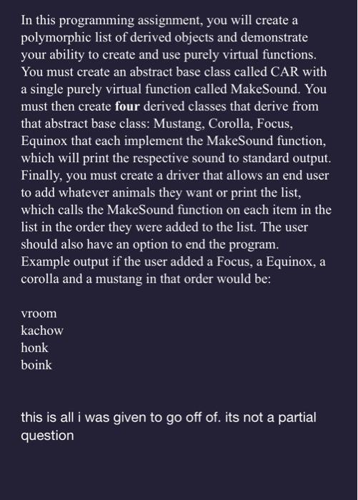 Solved please do one main.cpp file, one header file and one | Chegg.com Solved please do one main.cpp file, one header file and one | Chegg.com
