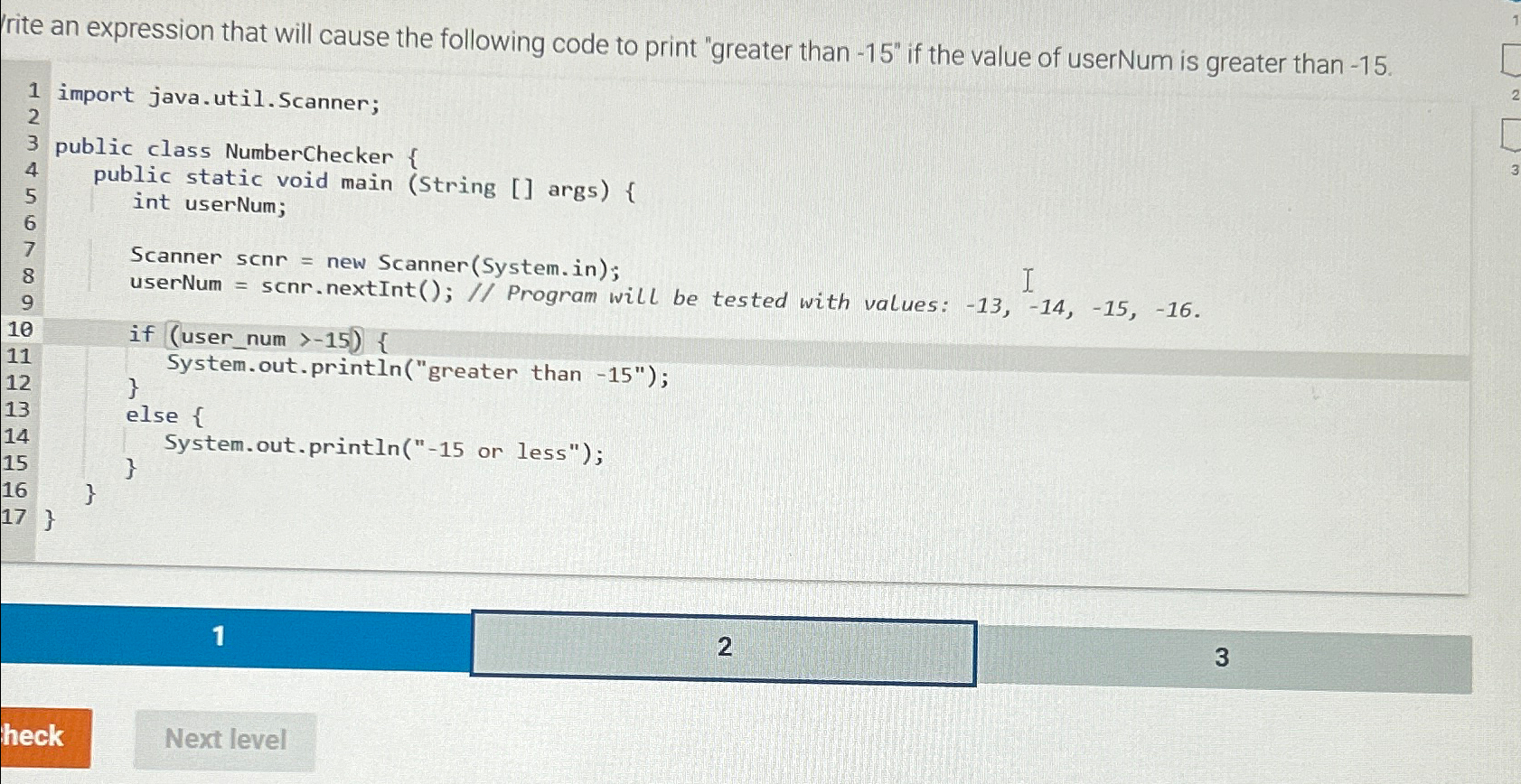 Solved Rite An Expression That Will Cause The Following Code 