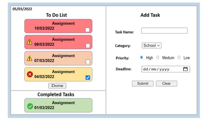 Solved Make This In Html Css And Javascriptthe Priority Is