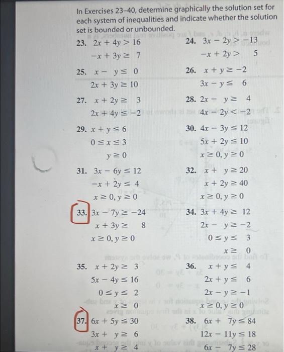 Solved In Exercises 23-40, determine graphically the | Chegg.com