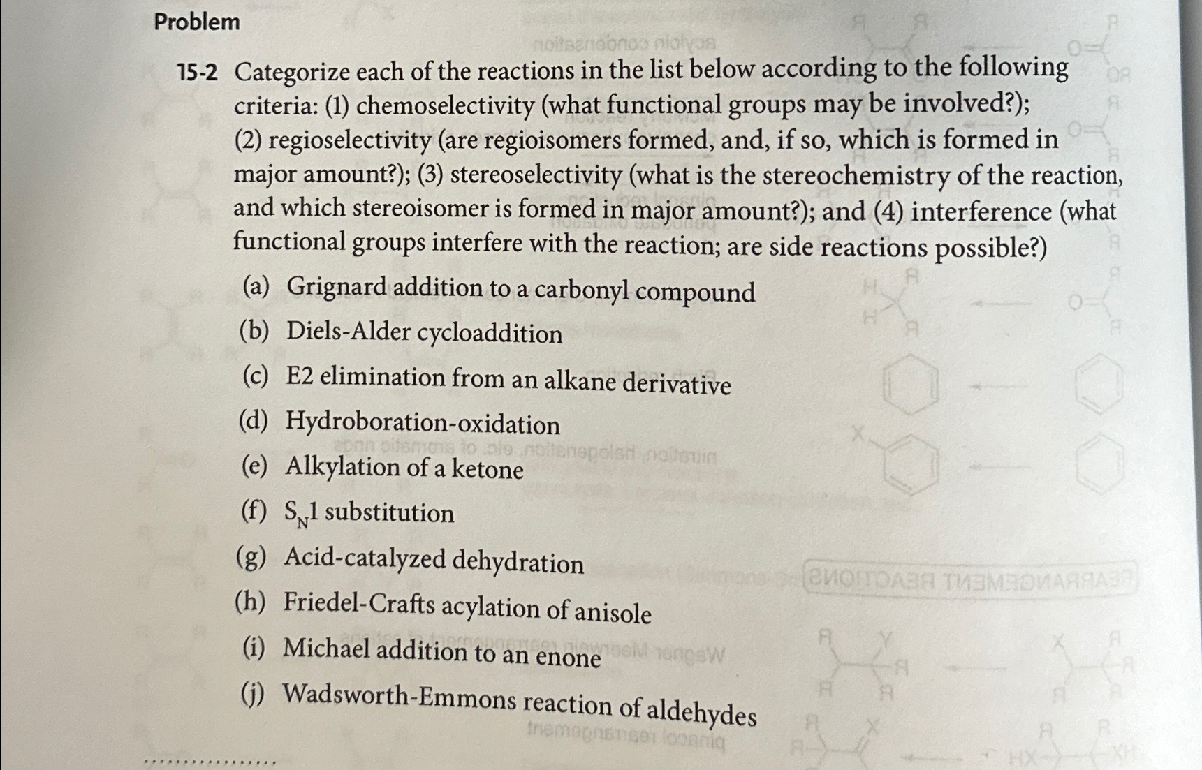 Solved Problem15-2 ﻿Categorize each of the reactions in the | Chegg.com