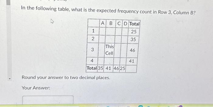 Solved In the following table, what is the expected | Chegg.com