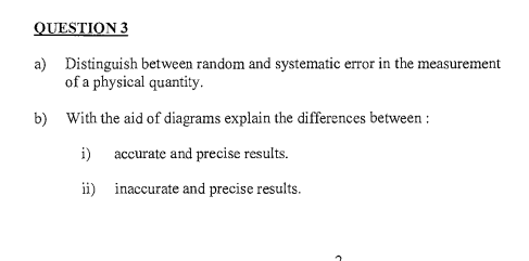 Solved QUESTION 3a) ﻿Distinguish between random and | Chegg.com