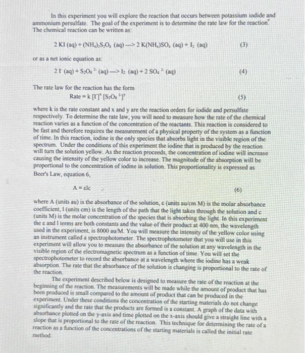 The general form of the rate law for the reaction | Chegg.com