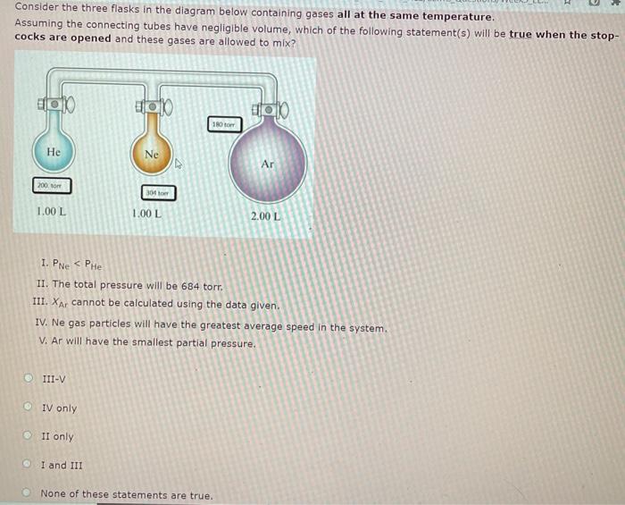 Solved Consider the three flasks in the diagram below | Chegg.com