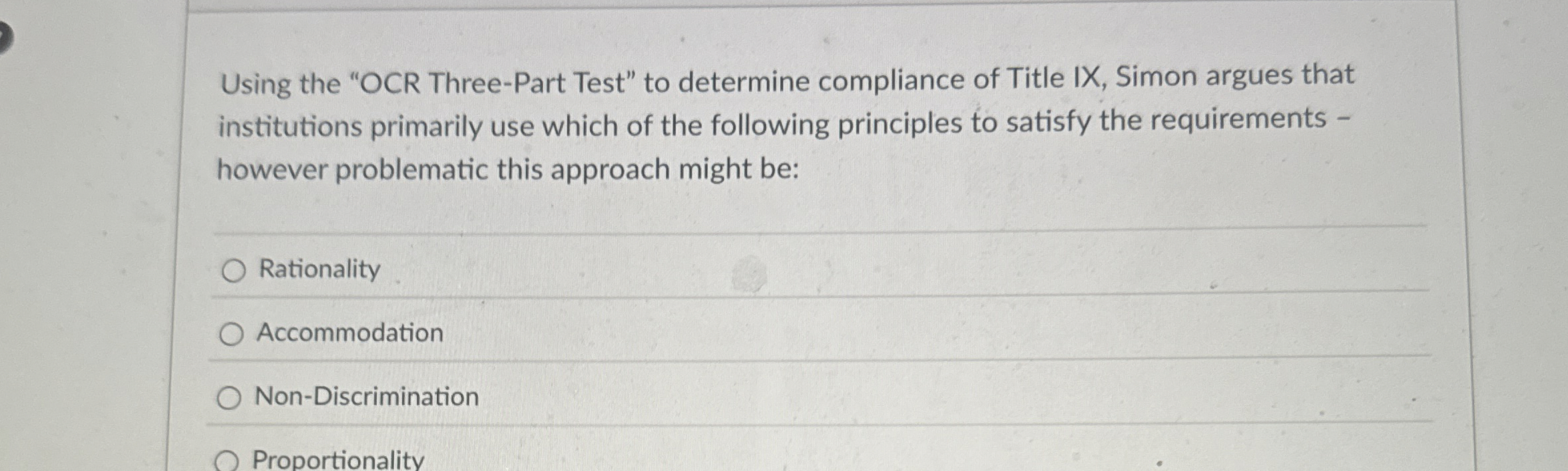 Solved Using the "OCR Three-Part Test" to determine | Chegg.com