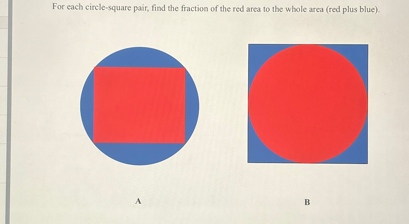 Solved For each circle-square pair, find the fraction of the | Chegg.com