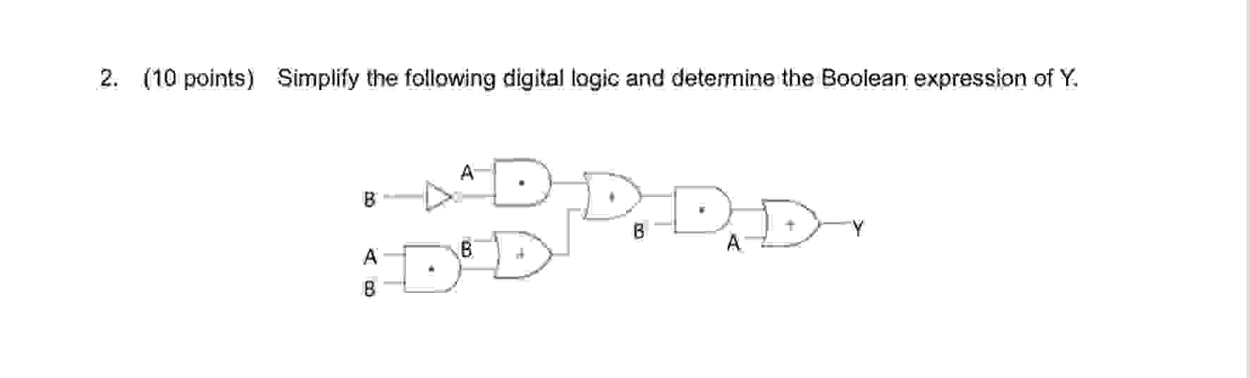 Solved 10 points simplify The Following Digital Logic