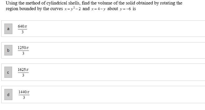 Solved Using the method of cylindrical shells, find the | Chegg.com