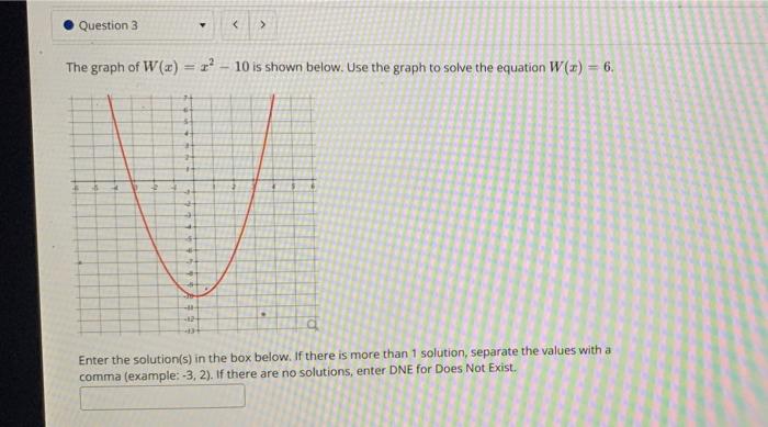 Solved Question 3 The graph of W (2) 2 - 10 is shown | Chegg.com