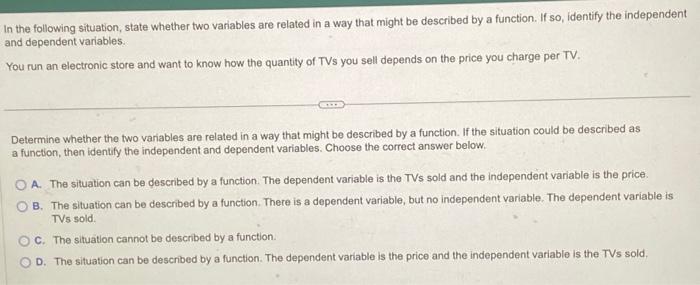 Solved In the following situation, state whether two | Chegg.com