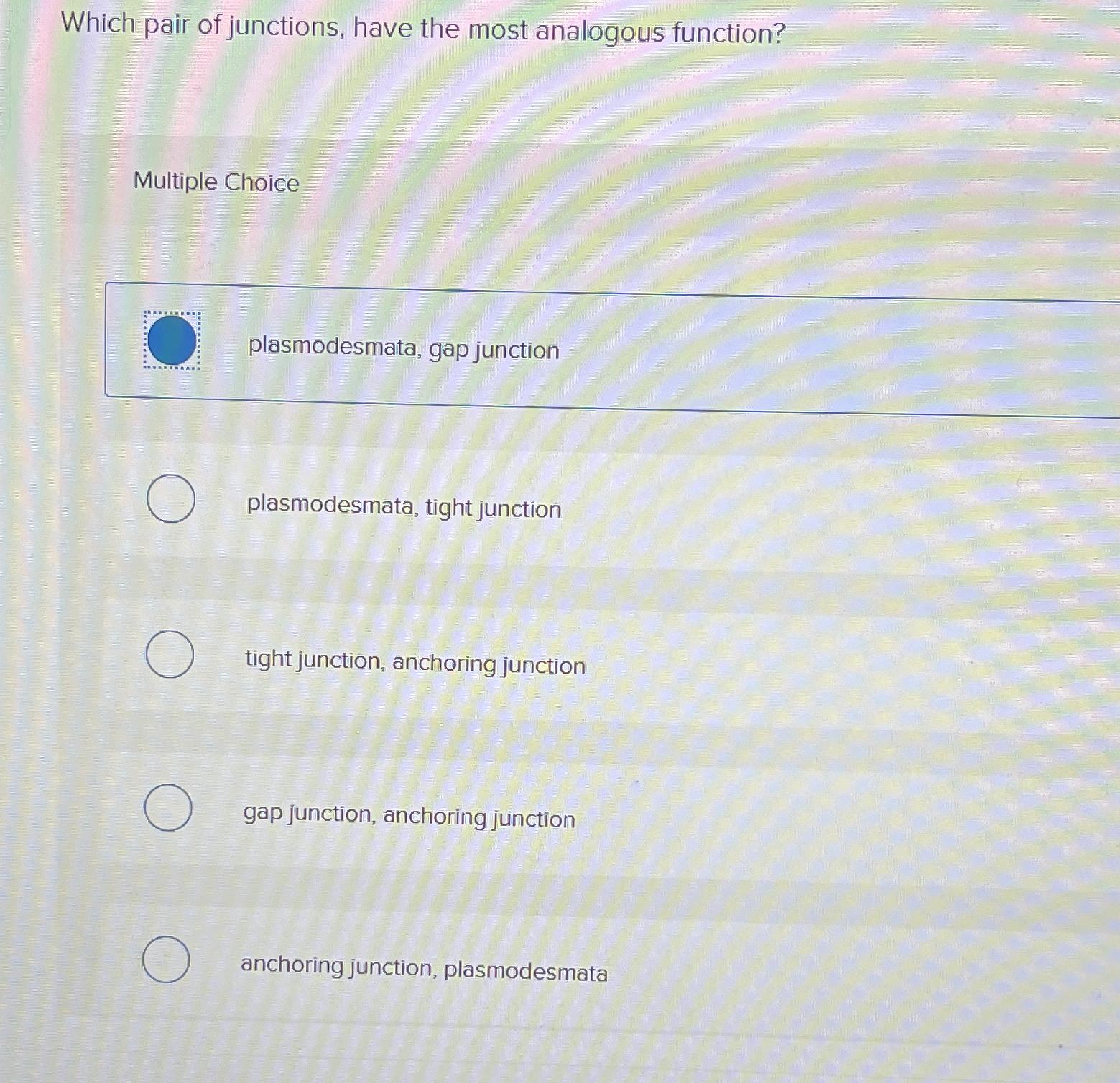 Solved Which pair of junctions, have the most analogous | Chegg.com