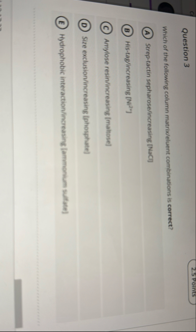 Solved Question 32.5 ﻿PointsWhich of the following column | Chegg.com