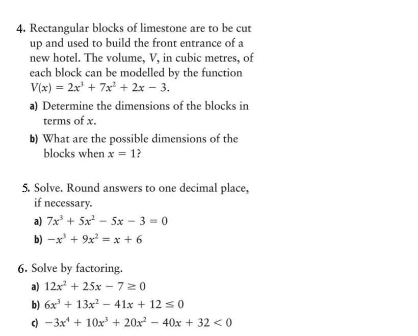 Solved 4. Rectangular blocks of limestone are to be cut up | Chegg.com