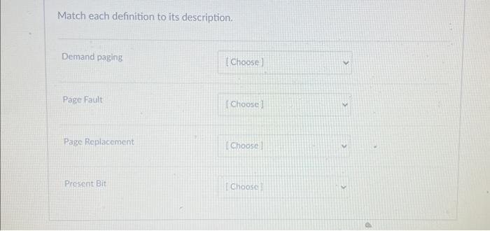 Solved Match each definition to its description. Demand | Chegg.com