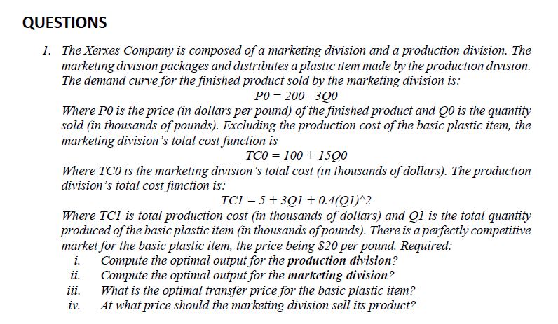 Solved QUESTIONSThe Xerxes Company is composed of a | Chegg.com