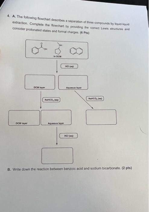 4. A. The following flowchart describes a separation | Chegg.com