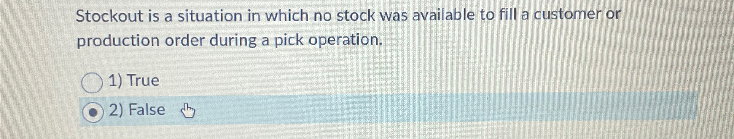 Solved Stockout is a situation in which no stock was | Chegg.com
