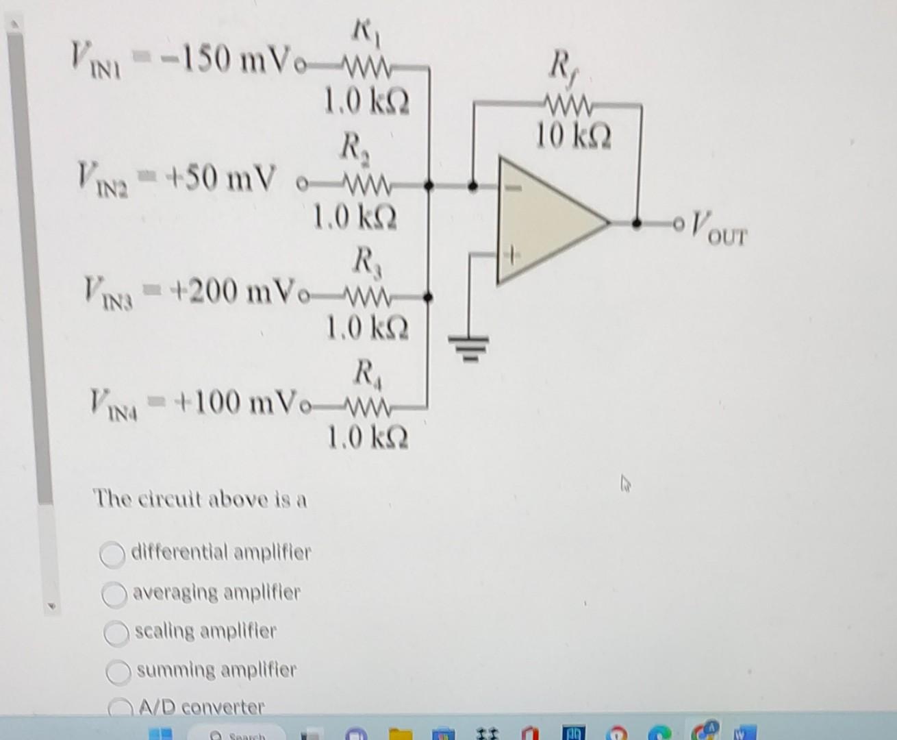 Solved The circuit above is a differential amplifier | Chegg.com