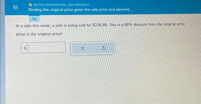 Solved = RATIOS, PROPORTIONS, AND PERCENTS Finding the | Chegg.com