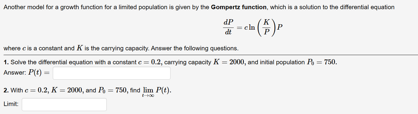 Solved Solve the differential equation with a constant c=.02 | Chegg.com