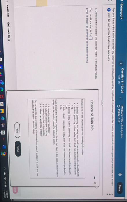 Solved HomeworkQuestion 6, 10.1.28HW Score: 75W, 4.5 ﻿ct 6 | Chegg.com