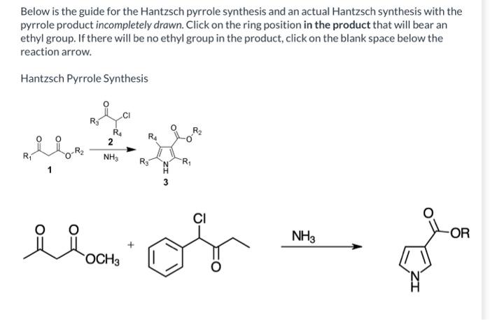 Solved Below is the guide for the Hantzsch pyrrole synthesis | Chegg.com