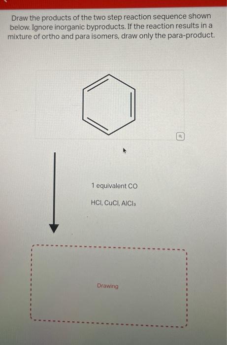 Solved Draw the products of the two step reaction sequence | Chegg.com