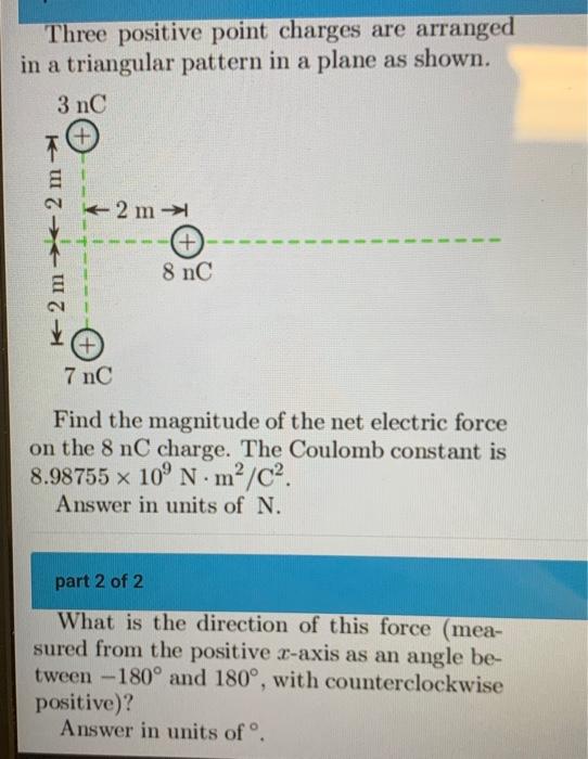 Solved Three positive point charges are arranged in a | Chegg.com