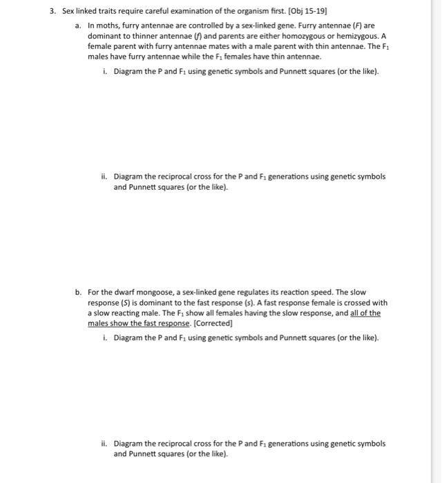 Solved ii. Diagram the reciprocal cross for the P and F1 | Chegg.com