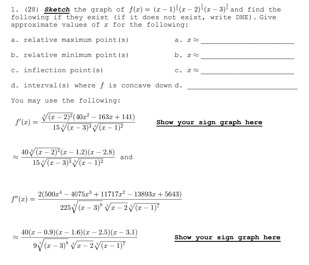Solved 1. (28) sketch the graph of | Chegg.com