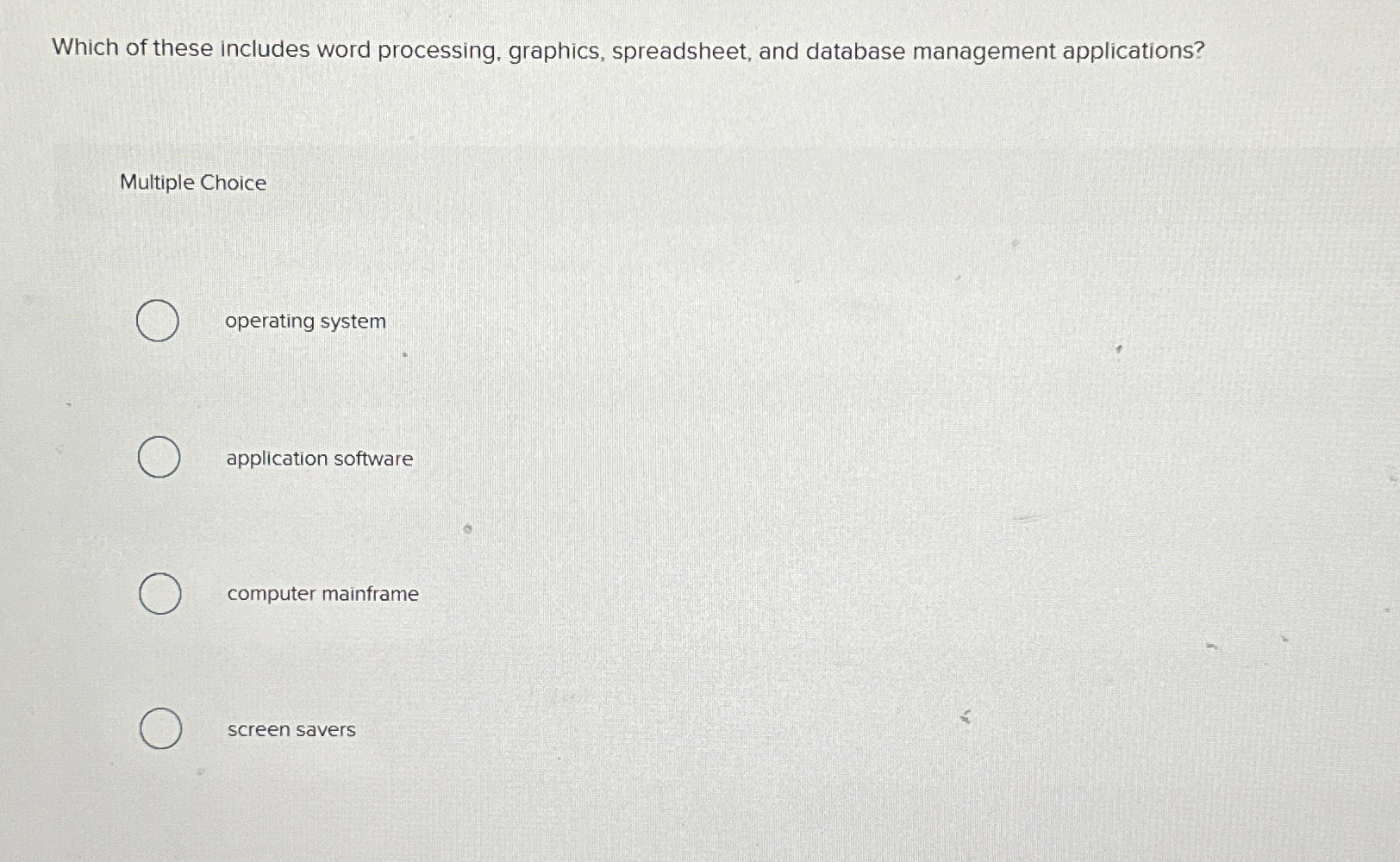 Solved Which of these includes word processing, graphics, | Chegg.com Solved Which of these includes word processing, graphics, | Chegg.com
