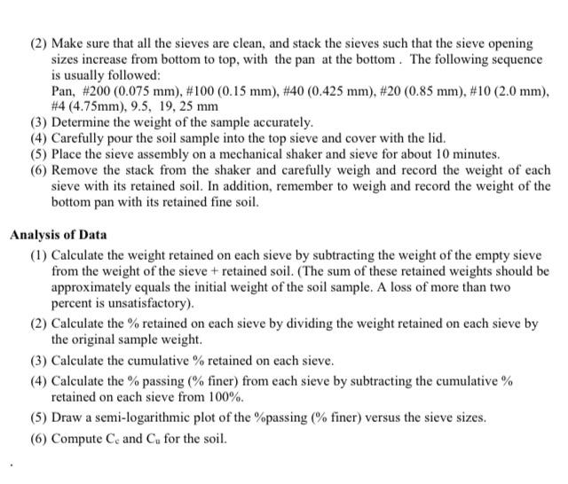 Solved Particle-Size Distribution of Soils Using Sieve | Chegg.com