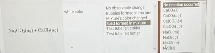 Solved Na2CO3(aq)+CaCl2(aq) | Chegg.com