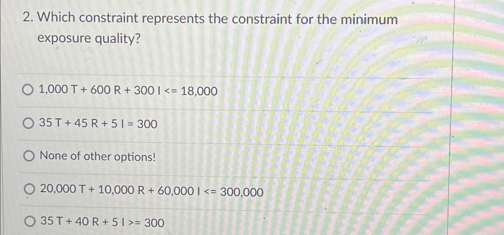 Solved Which constraint represents the constraint for the | Chegg.com