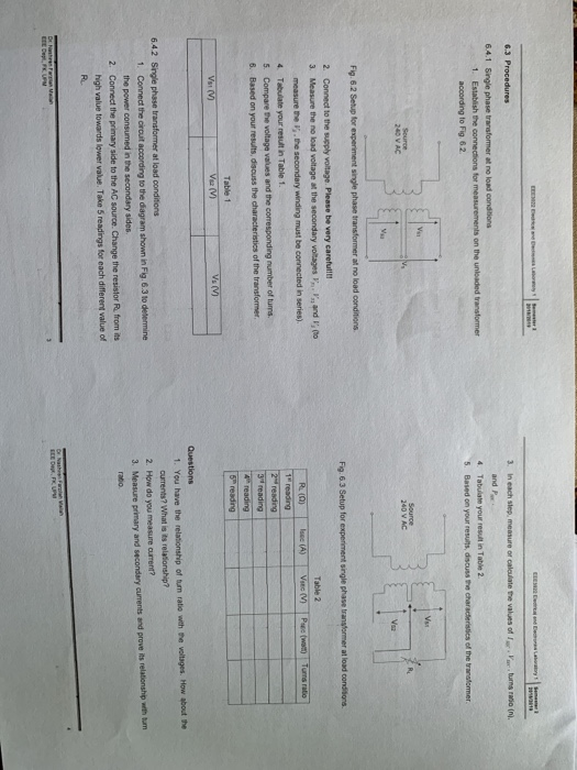Solved LAB 6 TRANSFORMER The windings of a transformer are | Chegg.com