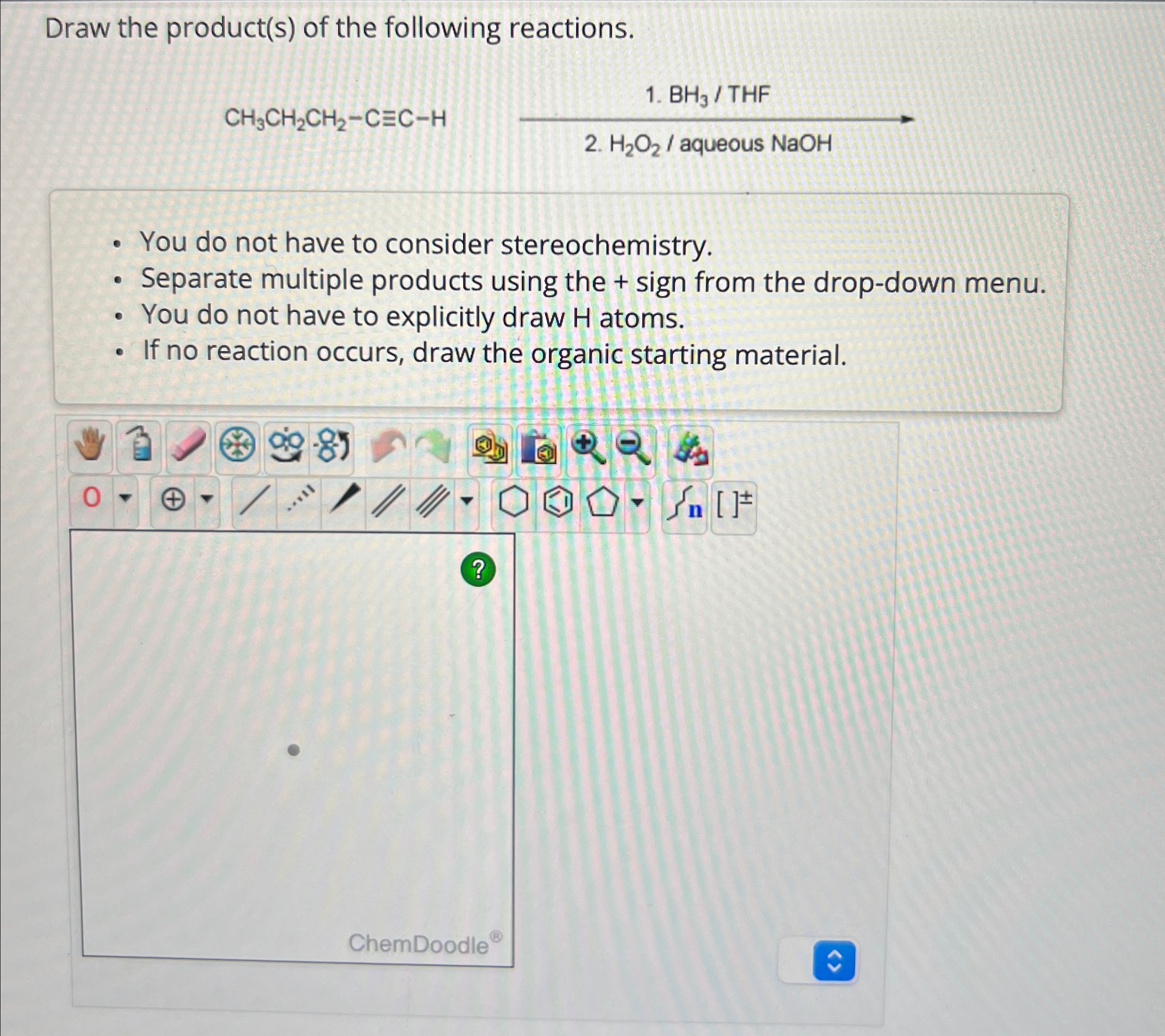 Solved Draw the product(s) ﻿of the following reactions.You | Chegg.com