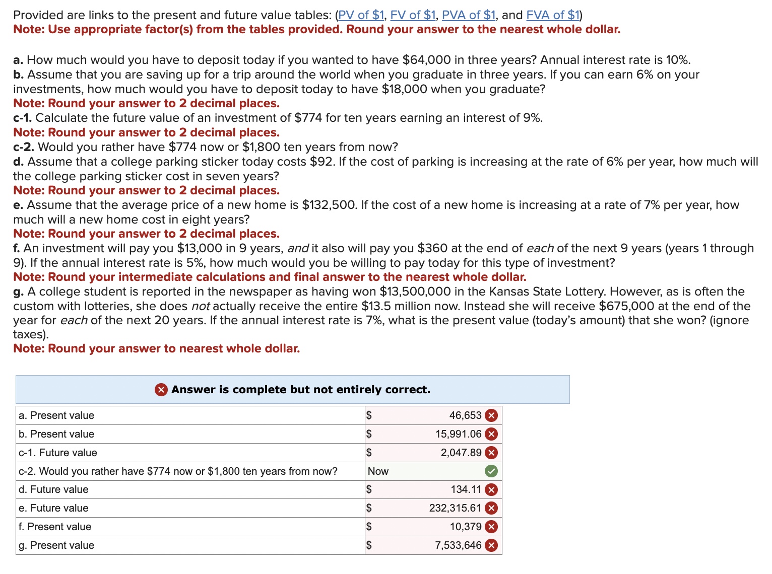 Solved Provided are links to the present and future value | Chegg.com