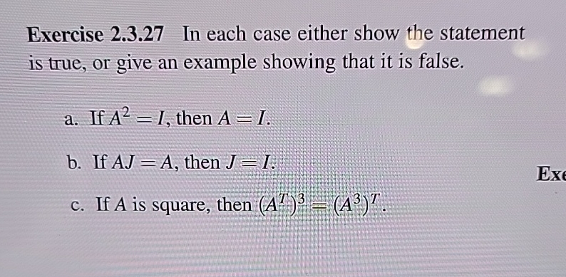 Solved Exercise 2.3.27 ﻿In each case either show the | Chegg.com