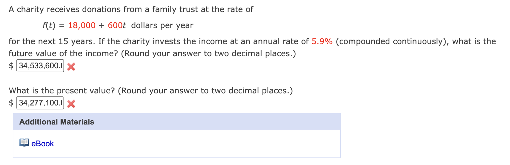 Solved A charity receives donations from a family trust at | Chegg.com