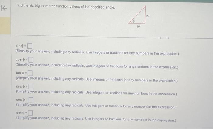 Solved Find the six trigonometric function values of the | Chegg.com