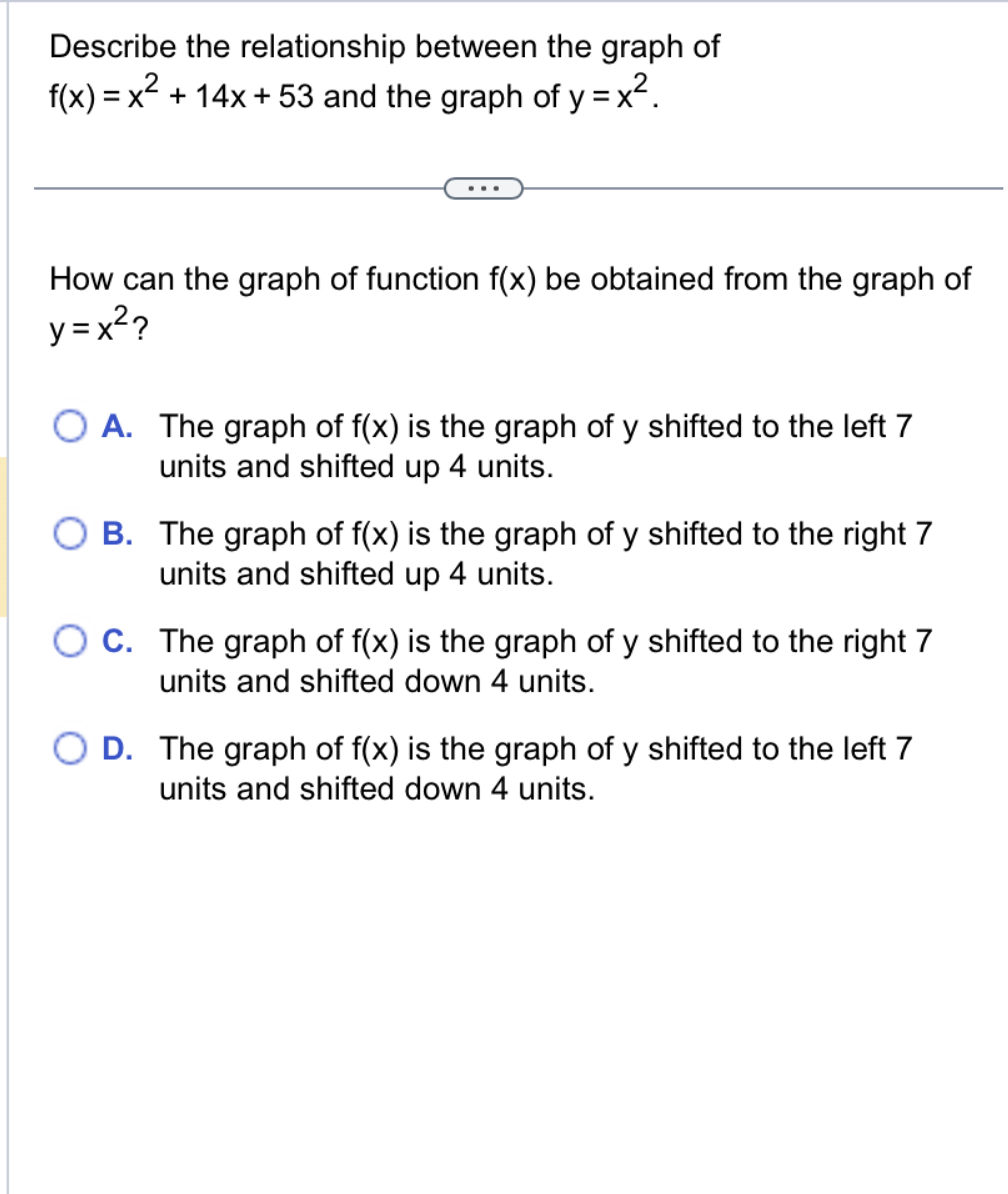 Solved Describe the relationship between the graph | Chegg.com