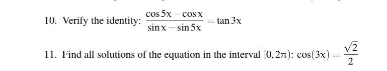 Solved Verify the identity. (sinx-tanx)/(cosx-1)=tanxVerify | Chegg.com