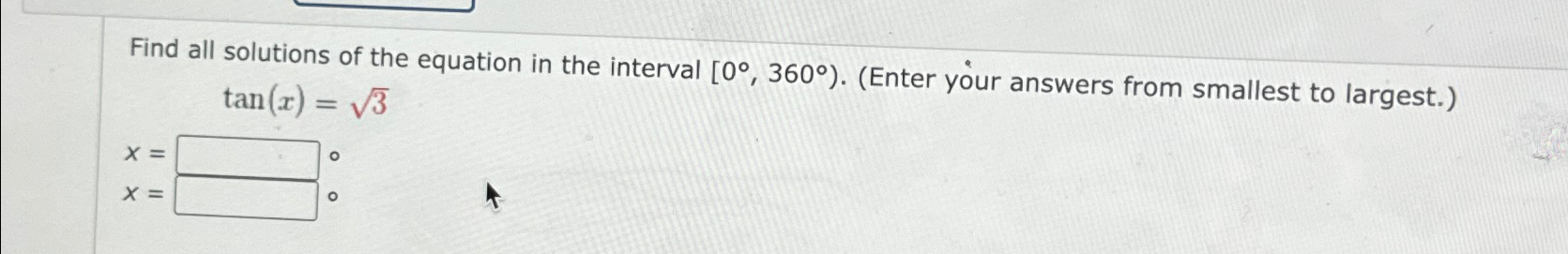 Solved Find all solutions of the equation in the interval | Chegg.com